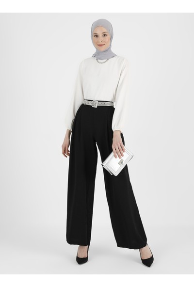 Refka Beli Lastikli Pantolon Etek - Siyah - Refka Woman