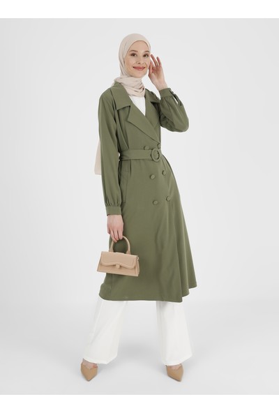 Refka Kemerli Trençkot - Haki - Refka Woman Refka Kemerli Trençkot - Haki - Refka Woman