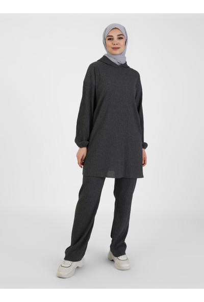 Tavin Doğal Kumaşlı Tunik&pantolon Ikili Takım - Antrasit - Tavin