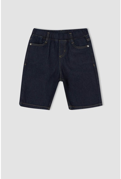 Erkek Çocuk Balloon Fit Esnek Bel Jean Bermuda ŞORT W9468A622SM Erkek Çocuk Balloon Fit Esnek Bel Jean Bermuda ŞORT W9468A622SM