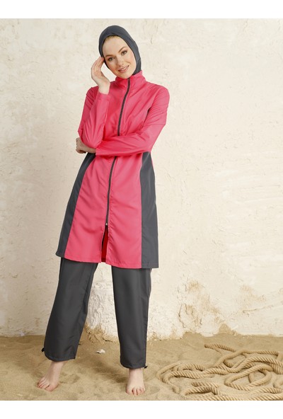 Mayo Bella Tam Kapalı Mayo - Fuşya Antrasit - Mayo Bella