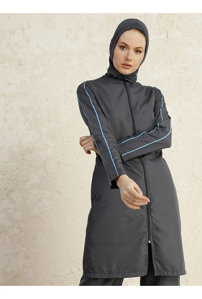 Mayo Bella Arabiyeli Tam Kapalı Mayo - Antrasit - Mayo Bella