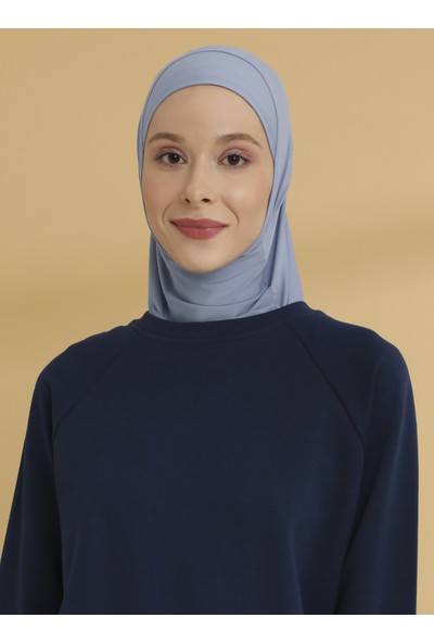 Tuva Düz Hijab Spor Bone - Kot Mavi - Tuva