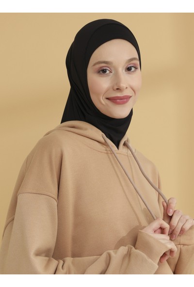 Tuva Düz Hijab Spor Bone - Siyah - Tuva