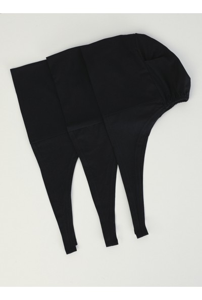 3`lü Bağcıklı Bone - Siyah Siyah Siyah - Tuva