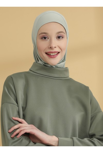 Tuva Düz Hijab Spor Bone - Kına Yeşili - Tuva