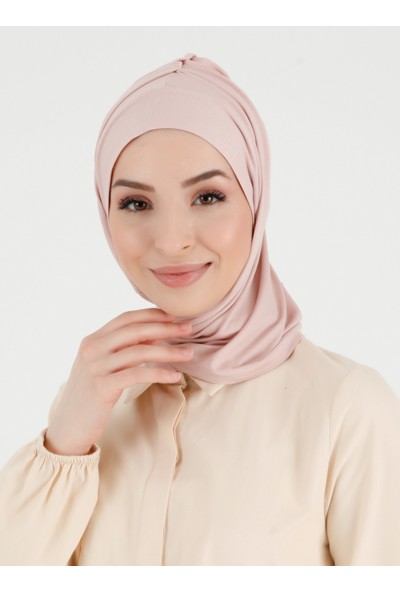 Ecardin Pileli Isra Düz Hazır Türban - Pudra - Ecardin Ecardin Pileli Isra Düz Hazır Türban - Pudra - Ecardin