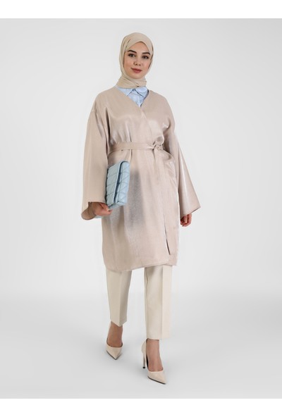 Kuşak Detaylı Kimono - Vizon - Tavin Kuşak Detaylı Kimono - Vizon - Tavin
