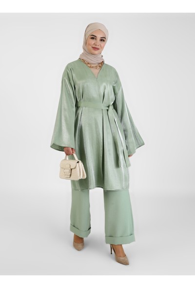 Kuşak Detaylı Kimono - Yeşil - Tavin Kuşak Detaylı Kimono - Yeşil - Tavin
