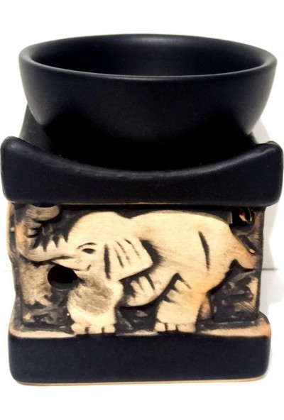 Fil Figürlü Ebruli Buhurdanlık