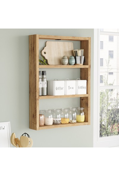 Robin Home Marla 3'lü Duvar Rafı Mutfak Banyo Rafı Atlantik Çam Ma1-A Robin Home Marla 3'lü Duvar Rafı Mutfak Banyo Rafı Atlantik Çam Ma1-A