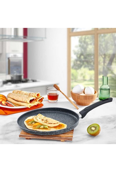 Eda Zetra 28 cm Döküm Gözleme Krep Tavası Gri Eda Zetra 28 cm Döküm Gözleme Krep Tavası Gri
