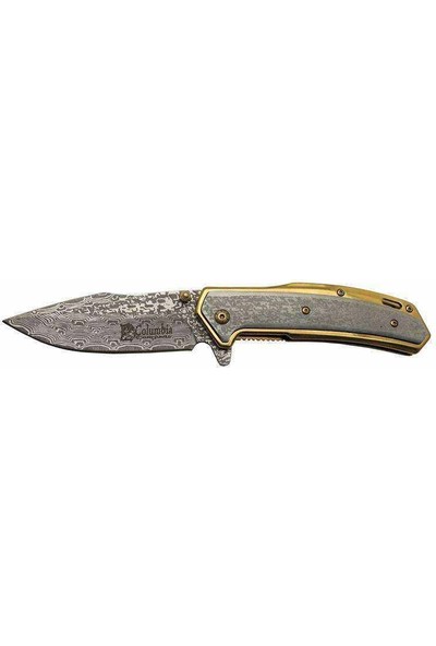 Columbia A-2120B Sarı Damascus Çakı Columbia A-2120B Sarı Damascus Çakı