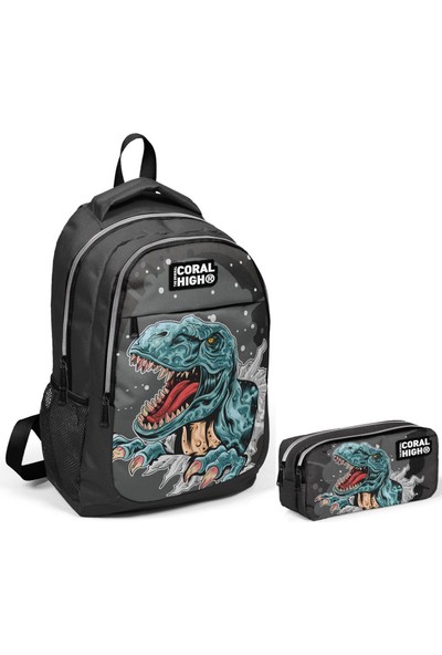 Coral High Dinazor Baskılı Erkek Çocuk Ilkokul Çantası ve Kalemlik Seti Coral High Dinazor Baskılı Erkek Çocuk Ilkokul Çantası ve Kalemlik Seti