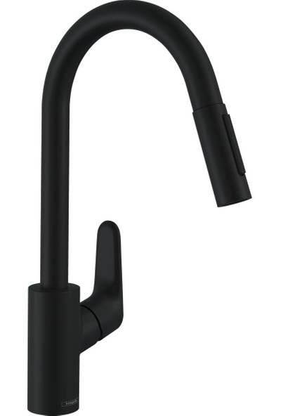 Hansgrohe Focus M41 Eviye Bataryası Satin Siyah 31815670 Hansgrohe Focus M41 Eviye Bataryası Satin Siyah 31815670