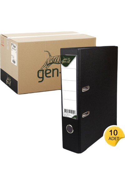 Gen-Of Plastik Klasör Geniş Siyah 10 Lu