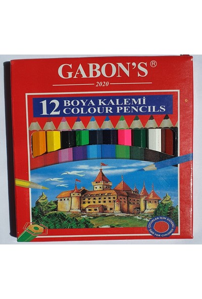 Gabon's 12 Renk Kuru Boya Kalemi Küçük Boy