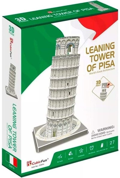 Cubic Fun C241H Cubic Fun, Pisa Kulesi 27 Parça, 3D - 3 Boyutlu Puzzle Cubic Fun C241H Cubic Fun, Pisa Kulesi 27 Parça, 3D - 3 Boyutlu Puzzle