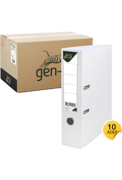 Gen-Of Plastik Klasör Geniş Beyaz 10 Lu