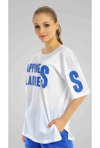 Less Lilas Beyaz Renk, Baskılı, Kadın Tshirt