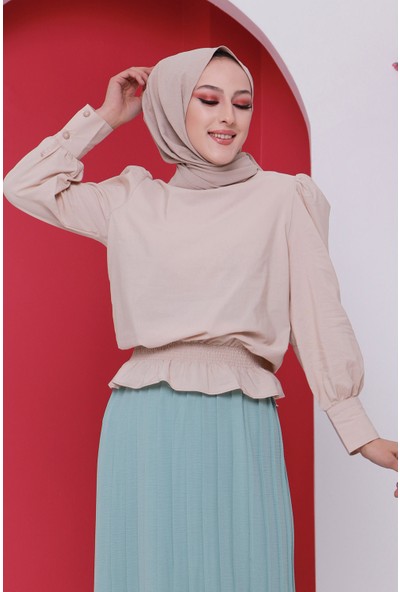 İmaj Butik Karpuz Kol Gipeli Tesettür Bluz/bej İmaj Butik Karpuz Kol Gipeli Tesettür Bluz/bej