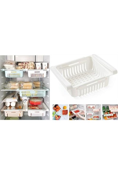 Homecare Trebonn 6 Adet Beyaz Teleskopik Buzdolabı Organizeri 716381