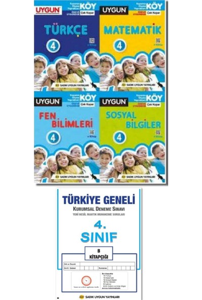 Sadık Uygun Yayınları 4. Sınıf Köy Yaprak Test Seti 4 Kitap + Kurumsal Deneme Sınavı Sadık Uygun Yayınları 4. Sınıf Köy Yaprak Test Seti 4 Kitap + Kurumsal Deneme Sınavı