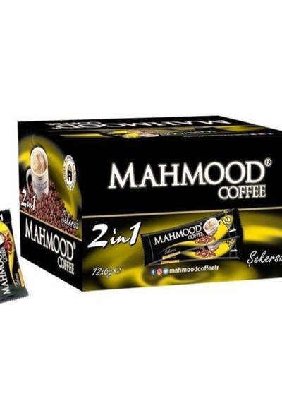 Mahmood Coffee 2si1 Arada Otobüs İkramlık Hazır Kahve 6 gr x 72'li Mahmood Coffee 2si1 Arada Otobüs İkramlık Hazır Kahve 6 gr x 72'li