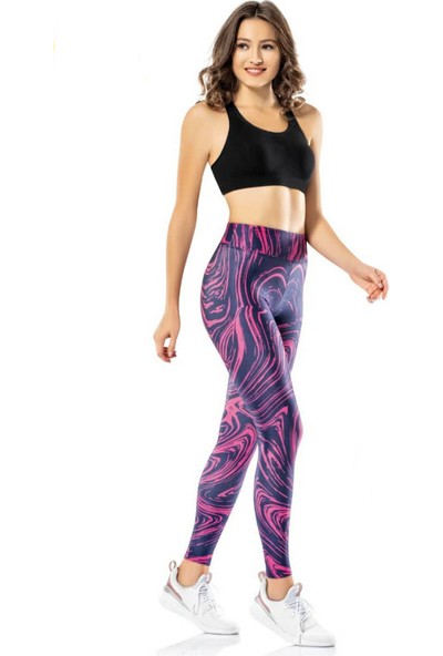 Bayan Yüksek Bel Renkli Spor Tayt Sunway