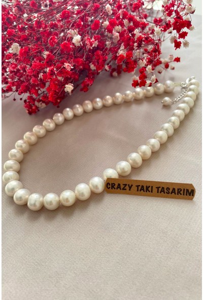 Crazy Takı Tasarım 10-11 mm Iri Boy Hakiki Beyaz Inci Kolye (925 Ayar Gümüş) Crazy Takı Tasarım 10-11 mm Iri Boy Hakiki Beyaz Inci Kolye (925 Ayar Gümüş)
