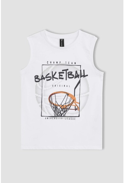 Erkek Çocuk Baskılı Pamuklu Penye ATLET X2699A622SP