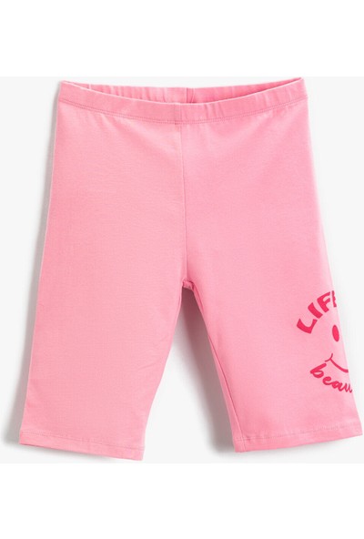 Koton Kız Çocuk Baskılı Tayt Diz Üstü Pamuklu