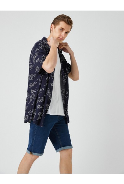 Koton Erkek Katlama Paça Kot Şort