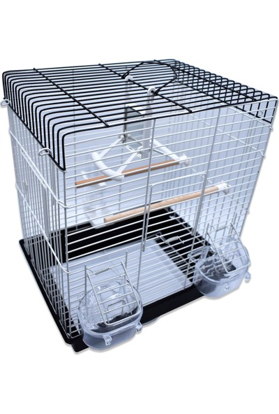 Hedicaret Kuş Kafesi Siyah 23 x 30 x 35 cm Başlangıç Seti Dikdörtgen