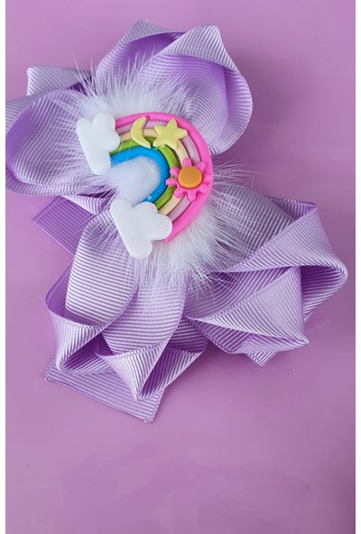 Lila Yıldız Tasarım Pembe Gökkuşağı ve Kürk Detaylı Çocuk Saç Tokası, Saç Toka, Çocuk Toka Lila Yıldız Tasarım Pembe Gökkuşağı ve Kürk Detaylı Çocuk Saç Tokası, Saç Toka, Çocuk Toka