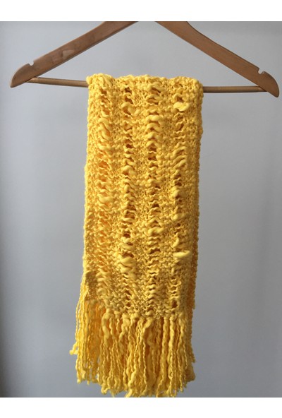 El Örgüsü Floşlu Sarı Atkı