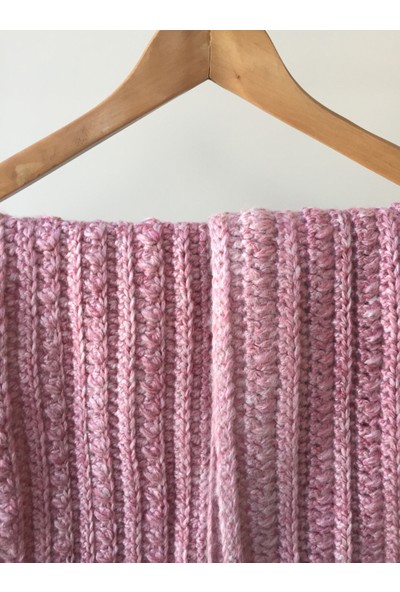 Mora Knit El Örgüsü Yünlü Gül Kurusu Atkı Mora Knit El Örgüsü Yünlü Gül Kurusu Atkı