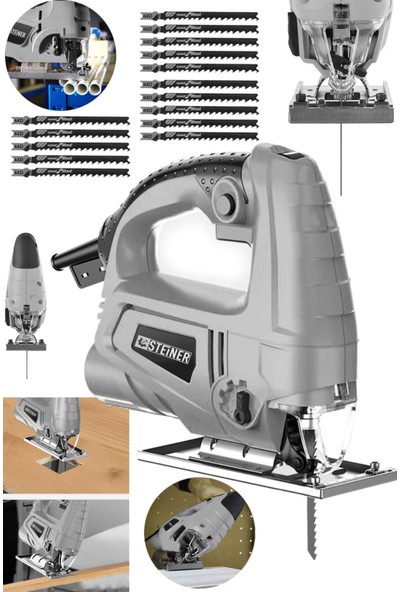 Steiner Alman 4000 W Sjs Metal Şanzıman 6 Kademe Devirli Bakır Sargılı Dekupaj Testere Makinesi + 15 Uç