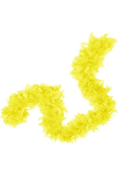 Sarı Renk Kabarık Tüylü Otriş Boa Dekorasyon Tüy 180 cm
