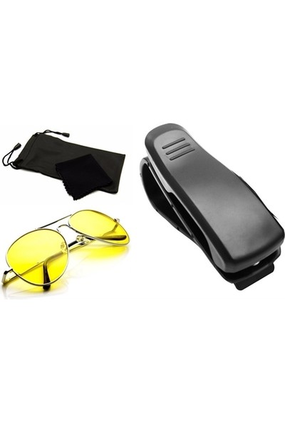 Xnews Yenimodacar Metal Çerçeve Gece Sürüş ve Sis Gözlüğü Gözlük Tutucu Hediyeli 424498