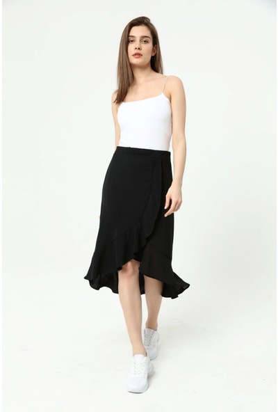 Kadın Ayrobin Kumaş Anvelop Etek