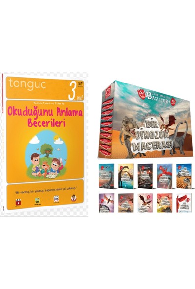 Tonguç Yayınları 3. Sınıf Okuduğunu Anlama Becerileri ve Bir Dinozor Macerası 10 Lu Hikaye