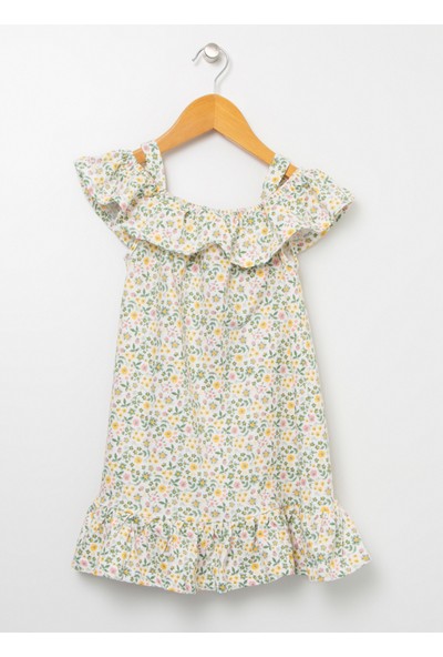 Limon Sn-70 Ekru Straplez Geniş Fit Desenli Kız Çocuk Elbise Limon Sn-70 Ekru Straplez Geniş Fit Desenli Kız Çocuk Elbise