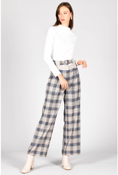 Mavi Kemerli Kadın Pantolon LP46