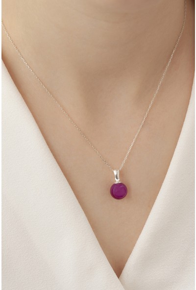 Gümüş Akik Taş Kolye