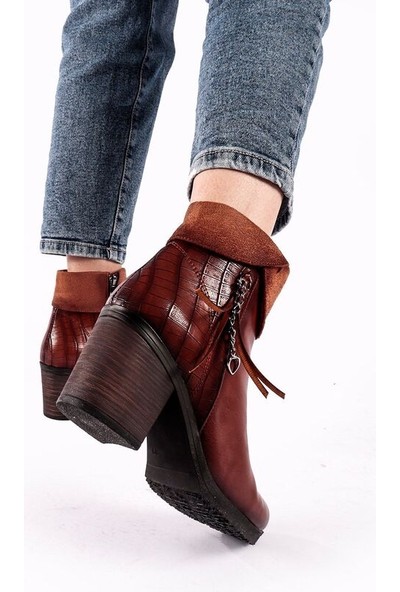 Pabucmarketi Taba Suni Deri Kadın Bot