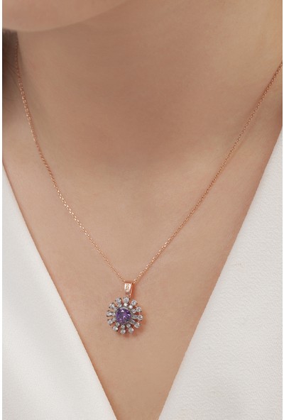 Ateş Gold Kadın Gümüş Kolye Modeli Süzme Ateş Gold Kadın Gümüş Kolye Modeli Süzme