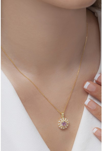 Ateş Gold Kadın Gümüş Kolye Modeli Süzme Ateş Gold Kadın Gümüş Kolye Modeli Süzme