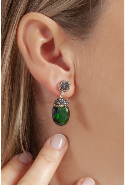 Ateş Gold Modern Tasarım Sallantılı Gümüş Küpe