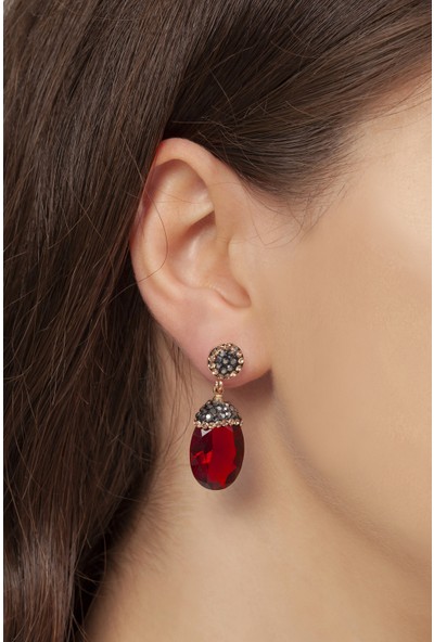 Ateş Gold Modern Tasarım Sallantılı Gümüş Küpe